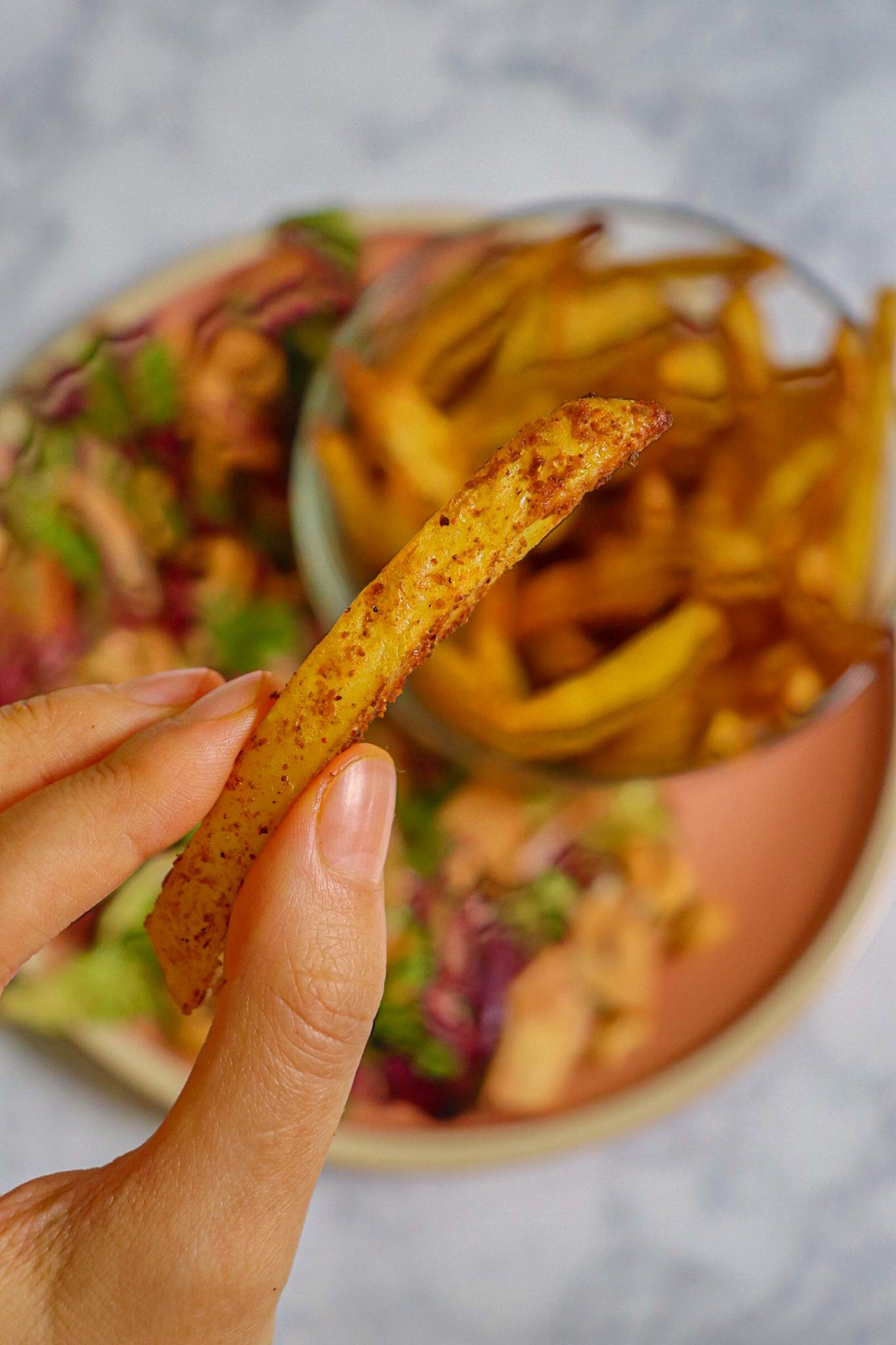 Madras Curry Fries - Justine Cooks Vegan